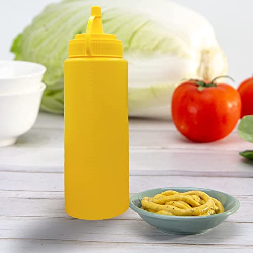CONDRA FIELD Condiment Sauces Squeeze Bottles - (3Pcs-13.5oz),with Leak-Proof Cap and Scale Line.Plastic Squeeze Squirt Bottles for Ketchup,Mustard,Oil, Salad and More.