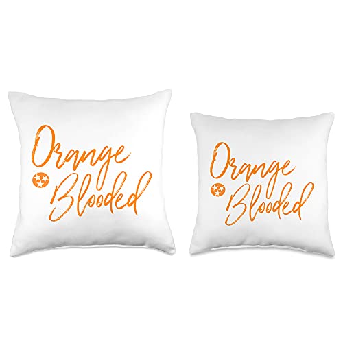 Tennessee State Flag Home Shirt Co. Tennessee Orange Blooded Vol Sports Fan State Flag TN Throw Pillow, 18x18, Multicolor
