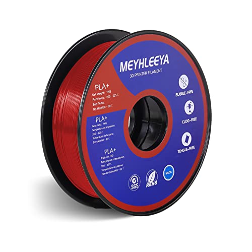 MEYHLEEYA PLA 3D Printer Filament, Neatly Wound PLA Filament 1.75mm Dimensional Accuracy +/- 0.02mm, Fit Most FDM 3D Printers, Good Vacuum Packaging Consumables, 1kg Spool (2.2lbs), 330 Meters,RED