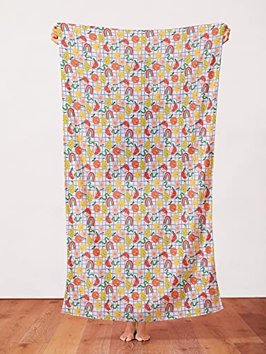 PBS Fabrics Food Face by Corrine Lent, Quilter's Cotton by The Yard, Sunny Flowers, Multi/White