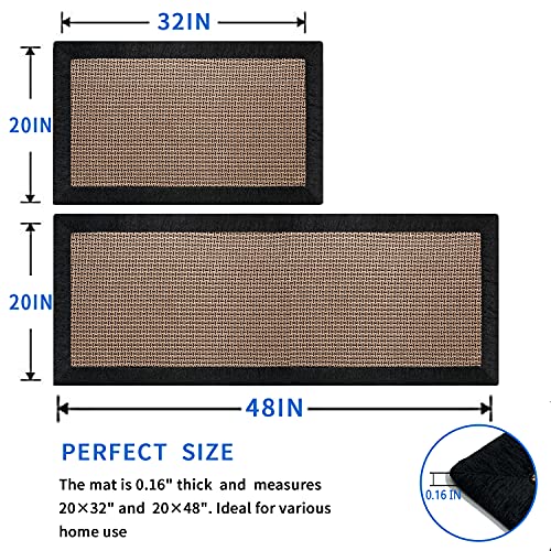 Twill Kitchen Mat Kitchen Rugs Set of 2 Kitchen Rugs and Mats Non Skid Washable Kitchen Floor Rugs for in Front of Sink Heavy Duty Standing Mat Kitchen mats for Floor Countertop Fridge Indoor