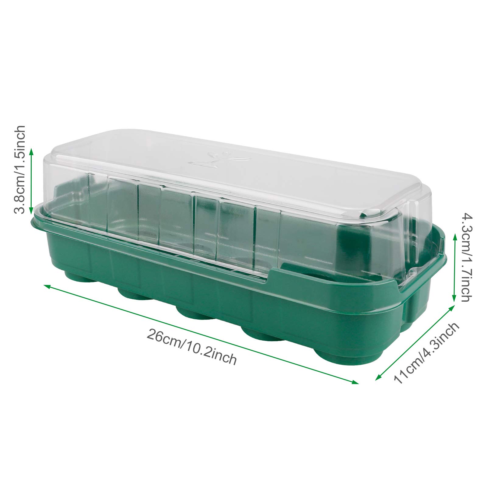 TITA-DONG 6 Pack Seed Propagator Tray Set, Mini Sturdy Windowsill Trays with Cover Dome, Greenhouse Grow Trays Mini Propagator for Seeds Growing Starting(White)