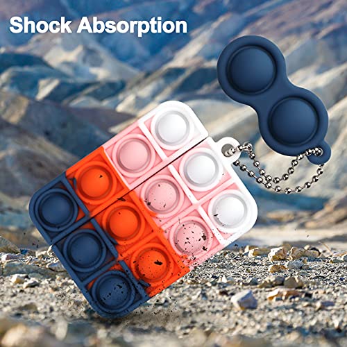 ELOVEN for AirPods Pro 2nd Case Protective Case with Keychain for Airpods Pro 2 Soft Silicone Cover Flexible Skin Full Body Protection Shockproof Case for AirPods Pro Navy Blue