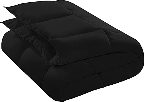 Utopia Bedding All Season 250 GSM Comforter - Plush Siliconized Fiberfill Comforter King Size - Box Stitched (King/Cal King, Black)