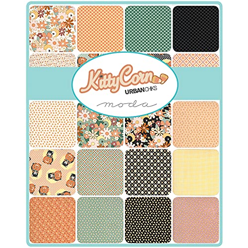 Kitty Corn Mini 2.5" Charm Pack by Urban Chiks for Moda Fabrics 31170MC 42 2.5" Fabric Squares