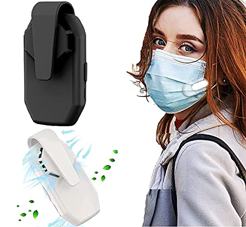 Personal Ionizer Air Purifier Wearable, Breathe Cooler Wearable Air Purifier, Wearable Clip-On Air Face Ma-sk Fan, USB Charging Bedroom Office Travel Air Purifier for Kids,Adults (Black)