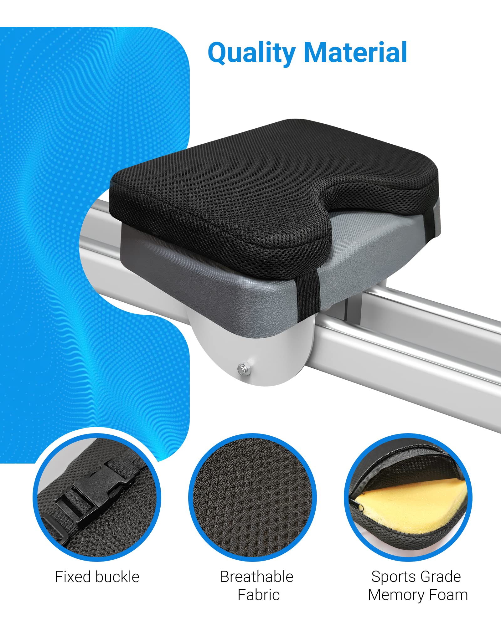 MERACH Rowing Machine & Seat Cushion, Magnetic Rower Machine for Home, 16 Levels of Quiet Resistance, Dual Slide Rail with Max 350lb Weight Capacity, App Compatible