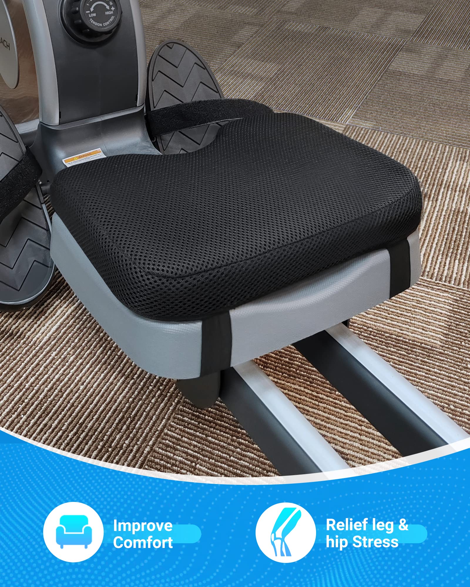 MERACH Rowing Machine & Seat Cushion, Magnetic Rower Machine for Home, 16 Levels of Quiet Resistance, Dual Slide Rail with Max 350lb Weight Capacity, App Compatible