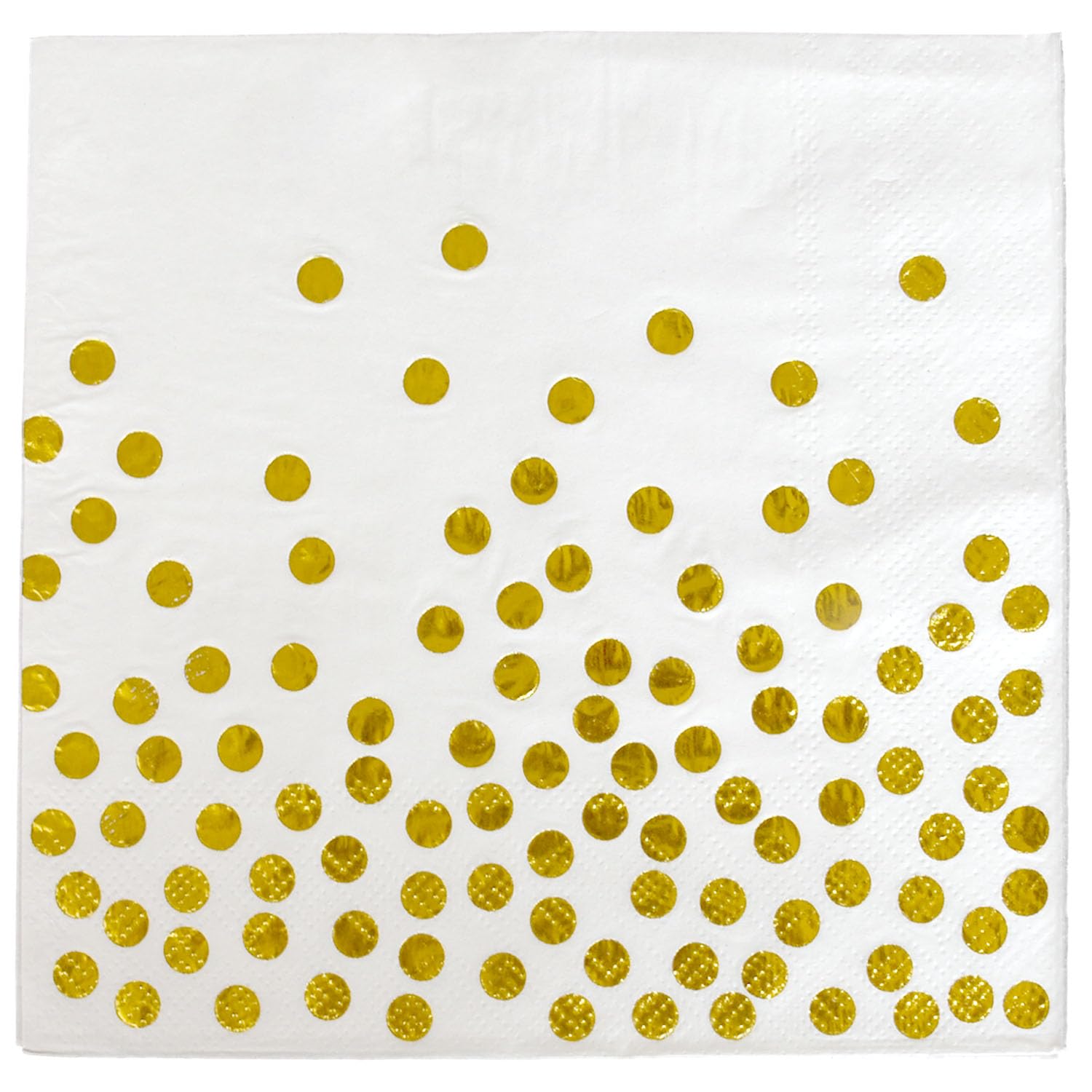 25 Pack White and Gold Foil Polka Dots Confetti Guest Towel Napkins, Disposable Hand Towels Dinner Paper Napkins for Holidays, Picnic Wedding Anniversary Birthday Party Decorations, 6.5 x 6.5 In