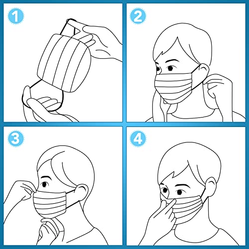 100PCS Face Masks, Masks Disposable, 3 Layer Protection Black Disposable Face Masks for Adult, Teenager, elderly