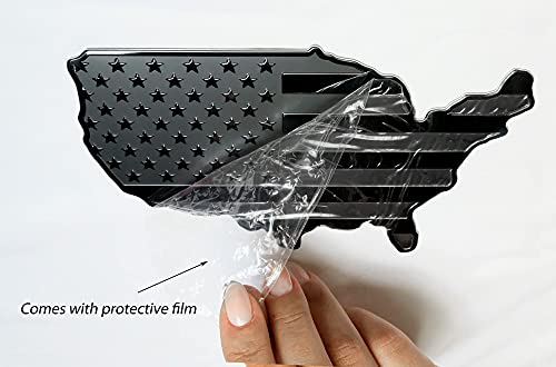 MULL USA Map Flag Metal Trailer Hitch Cover Heavy Duty for Trucks Cars SUV (Fits 2" Receiver, Black Map Flag)