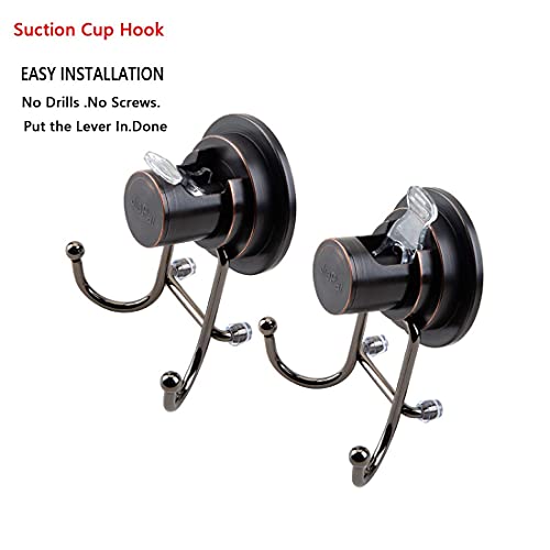 JiePai Vacuum Suction Cup Hooks Bath Towel Holder Wall Towel Rack，Suction Soap Dish ，Oil Rubbed Bronze