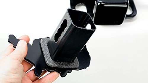 MULL USA Map Flag Metal Trailer Hitch Cover Heavy Duty for Trucks Cars SUV (Fits 2" Receiver, Black Map Flag)