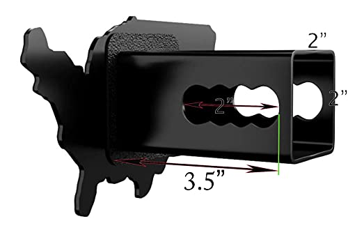 MULL USA Map Flag Metal Trailer Hitch Cover Heavy Duty for Trucks Cars SUV (Fits 2" Receiver, Black Map Flag)