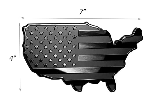 MULL USA Map Flag Metal Trailer Hitch Cover Heavy Duty for Trucks Cars SUV (Fits 2" Receiver, Black Map Flag)
