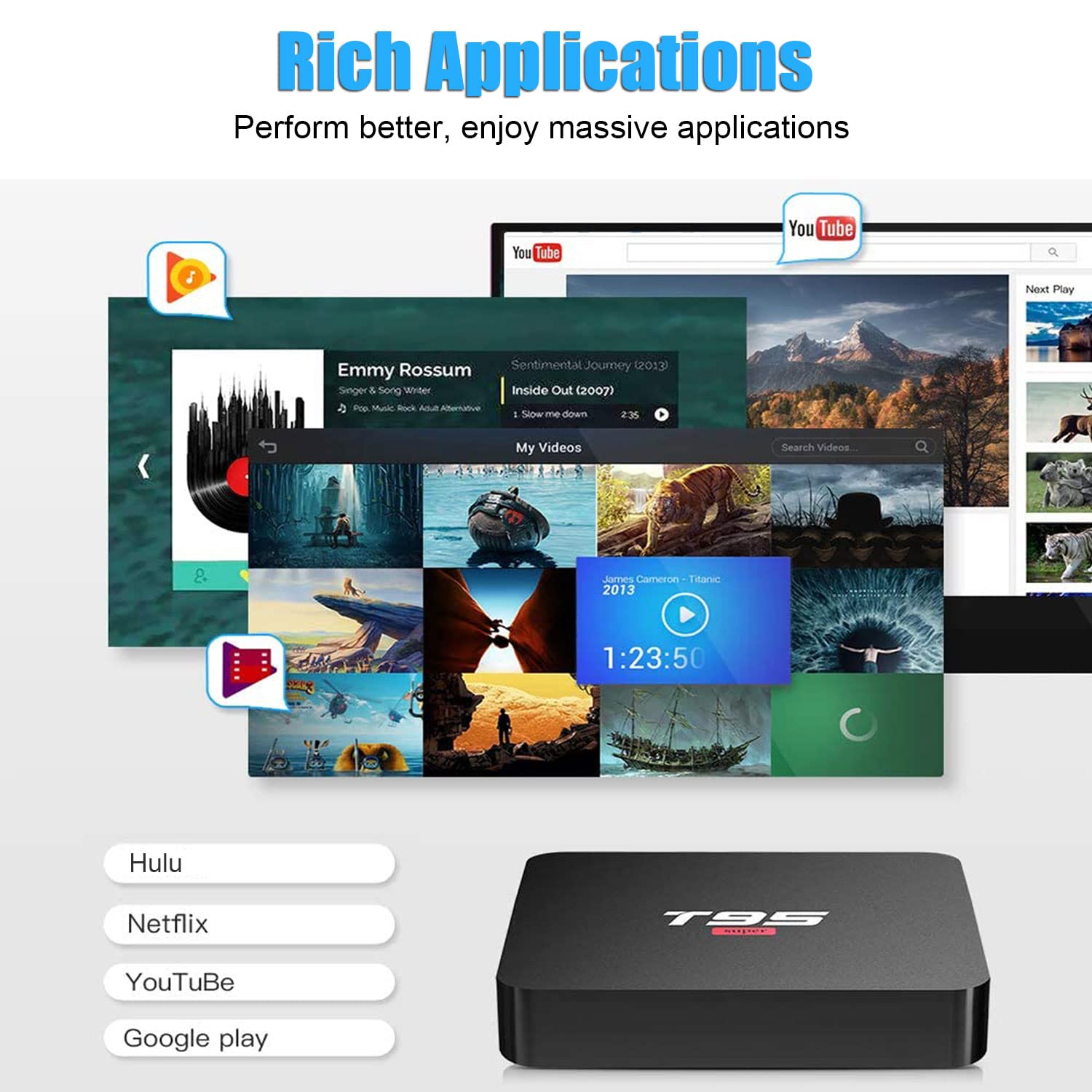 BL Android TV Box T95 Super Android 10.0 TV Box with Air Mouse Remote ControlVoice Remote