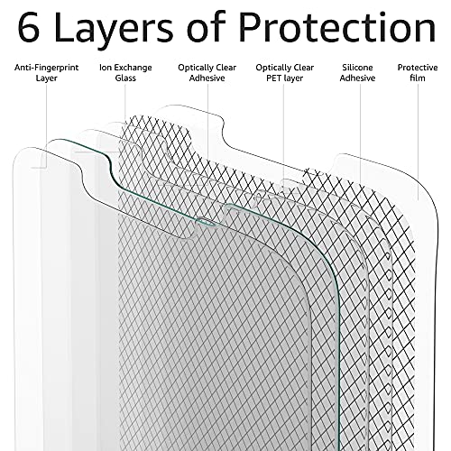 Amazon Basics Premium Smartphone Tempered Glass Screen Protector for iPhone 13, iPhone 13 Pro