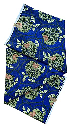 ADWAXDA African Fabric by The Yard 6 Yards,Polyester African Material,African Print Fabric Wax Kente Cloth Fabric,African American Dutch Pattern Fabric for Women Men (FP124)
