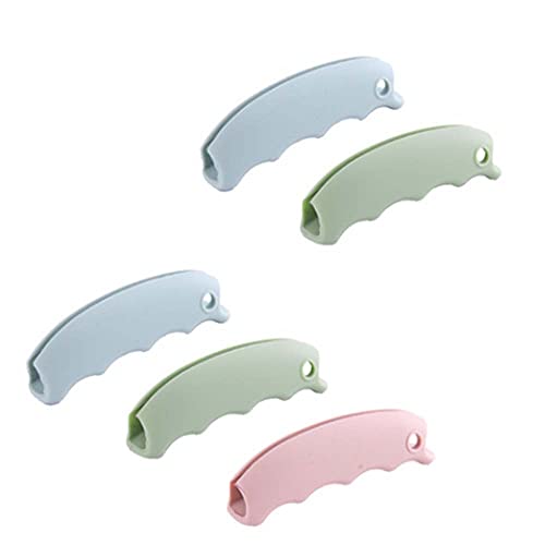 Handle Grocery Bag Holder 5 Pcs Plastic Bag Holder Carrier Strong Silicone Handle Carrier for Grocery Plastic Bag Shopping Bags Garbage Bag (pink green Light blue)