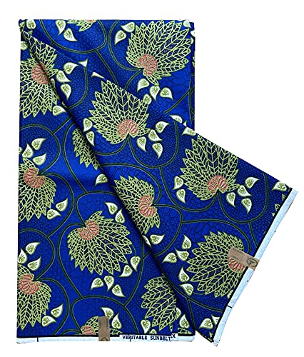ADWAXDA African Fabric by The Yard 6 Yards,Polyester African Material,African Print Fabric Wax Kente Cloth Fabric,African American Dutch Pattern Fabric for Women Men (FP124)
