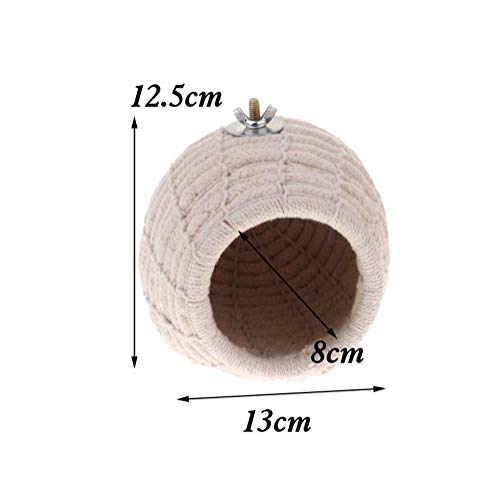 AIRUIFENG Bird Breeding Nest Cotton Rope Bed Toy for Parrot Budgie Parakeet Cockatiel Parakeet Conure Canary Finch Lovebird Small Medium Animal Cage Hatching Nesting Box (Hemp)