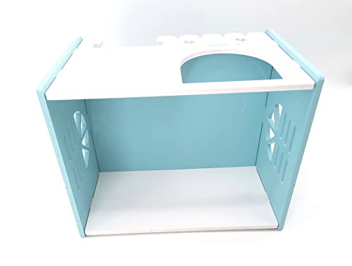 WOWOWMEOW Small Animal Bunkbed House Hideout Detachable Habitat Hut Exercise Playground for Chinchilla Rat Hamster Hedgehog (Medium, Blue)
