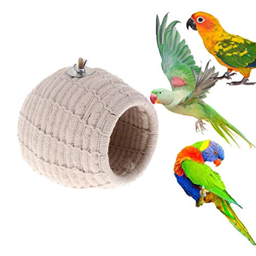 AIRUIFENG Bird Breeding Nest Cotton Rope Bed Toy for Parrot Budgie Parakeet Cockatiel Parakeet Conure Canary Finch Lovebird Small Medium Animal Cage Hatching Nesting Box (Hemp)