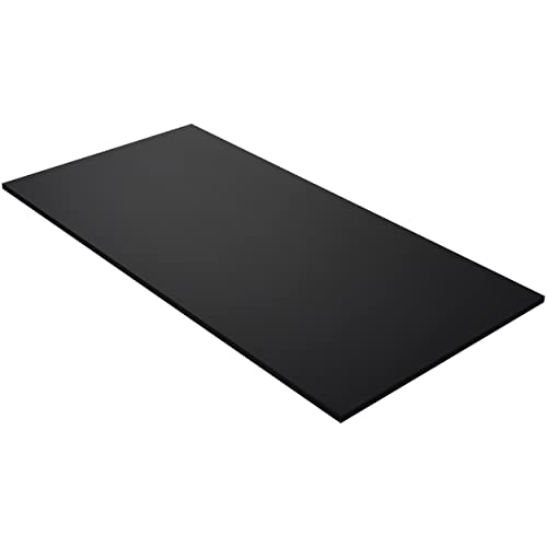 Kaboon 55x28 in Black Table Top, Solid One-Piece Wood Desktop, Universal Wood Countertop, Reversible Laminate Top, Double Desks, Laundry Folding Table, L-Desk,27.5" D x 55" W