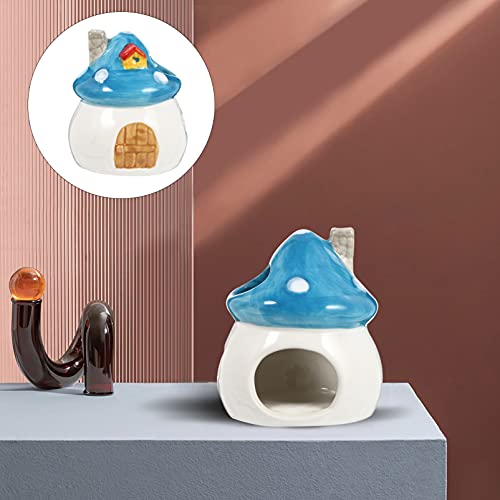 BESPORTBLE Hamster Hideout Mushroom Shape Ceramic Hamster House Small Animals Habitat Cage Hut Summer Cooling Hideout Nest for Chinchilla Hamster Rat Gerbils