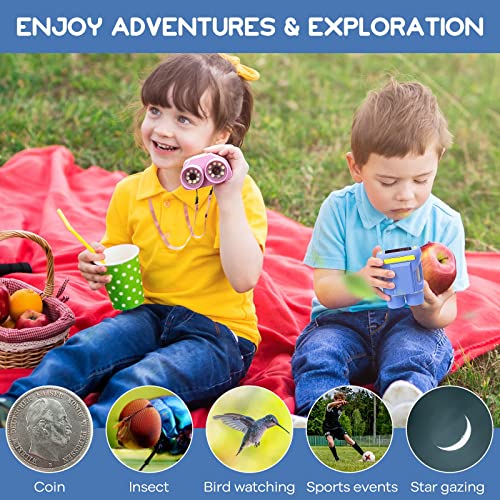 Andonstar AD122 Kids Microscope&Telescope Double Lens, Portable Handheld Microscope Binoculars, Digital Camera&Video Microscope Kit for Kids, 2" LCD Blue, Windows/Mac Compatible, SD Card Included