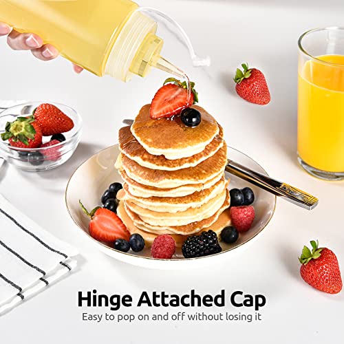 U-Taste 16 OZ Condiment Squeeze Bottles with Twist on Caps and Measurement, Leak Proof Squirt Reusable Plastic Sauces Oil Container Dispenser for Ketchup, BBQ, Grilling, Salad Dressing (Pack of 6)