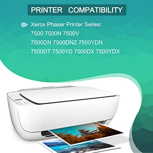 GREENBOX Remanufactured Phaser 7500 Toner Cartridge Replacement for Xerox 106R01439 106R01438 106R01437 106R01436 for Phaser 7500 7500N 7500V (4 Pack)