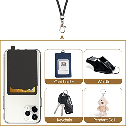 FYY[2 Pack]Phone Lanyard,Universal Crossbody Cell Phone Lanyards with Card Holder,[3M Adhesive][Adjustable Shoulder Neck Straps]Cell Phone Lanyard Compatible with iPhone,Samsung and Smartphones-Black