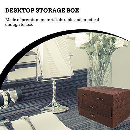 Veemoon Desk Organizer Wooden Storage Box Drawer Storage Organizer for Home Office
