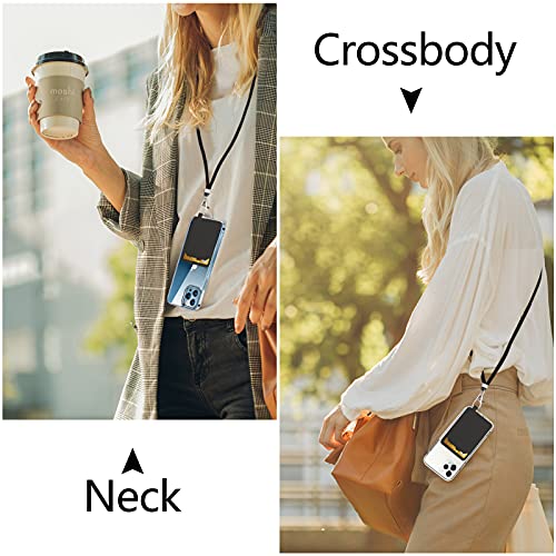 FYY[2 Pack]Phone Lanyard,Universal Crossbody Cell Phone Lanyards with Card Holder,[3M Adhesive][Adjustable Shoulder Neck Straps]Cell Phone Lanyard Compatible with iPhone,Samsung and Smartphones-Black