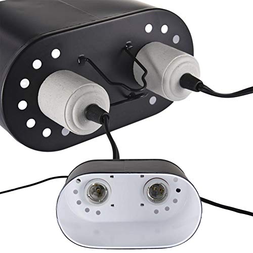 Abustle pig Dual Reptile Light Fixture,Dual Deep Heat Lamps UVB Light Fixture for Reptiles Dome Heat Lighting Lamp Combo kit for Bearded Dragon,lguana,Snake,Turtle Tank,E27