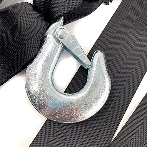 BRGMAX Boats Trailer Winch Hook Strap Wench Rope for Ranger Double Hook 16ft,1 Inch Loop on Opposite end for Attachment to Winch 9642019
