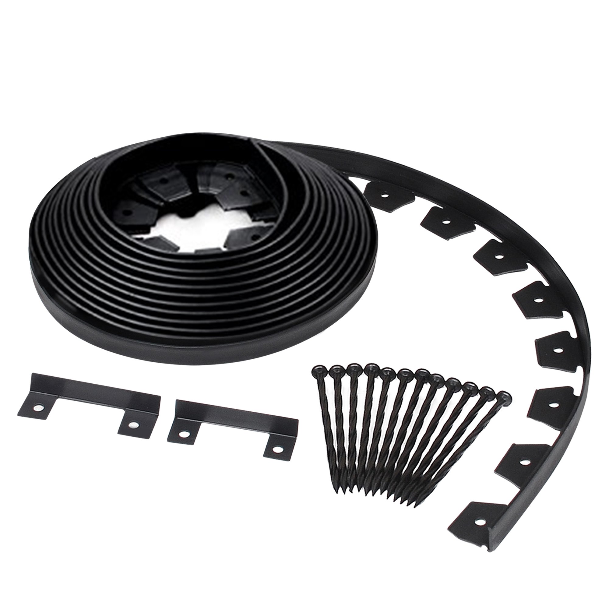 EasyFlex No-Dig Landscape Edging Kit with Anchoring Spikes, 40 Feet (1.5 in Tall)