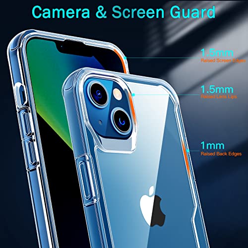 EFFENX Crystal Clear iPhone 13 Case, Non-Yellowing Shockproof Protective Phone Case Slim Thin TPU Bumper Cover [Soft Anti-Scratch], 6.1 inch (Crystal Clear)