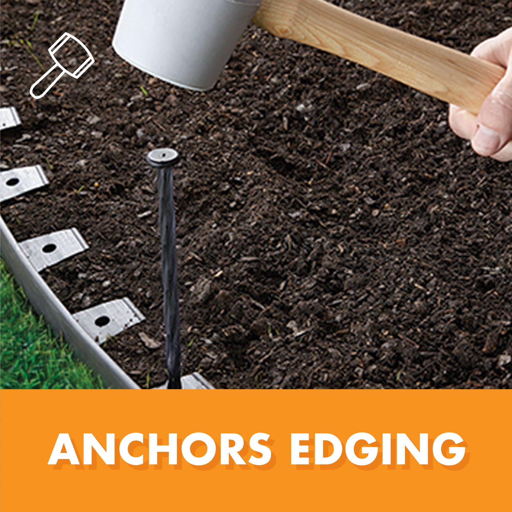 EasyFlex No-Dig Landscape Edging Kit with Anchoring Spikes, 40 Feet (1.5 in Tall)