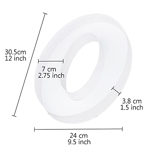 WENPACK 12" Cardboard Number Shaped Mache Decorative Strawberries Fillable Sweets Candy Box with Clear Lid (White, 0)