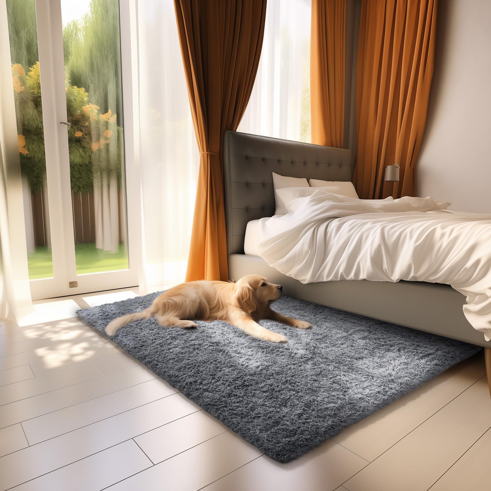 Ophanie Machine Washable 5 x 8 Rugs for Living Room,Rainbow,Large Fluffy Fuzzy Plush Shag Comfy Soft, Non-Slip Indoor Floor Carpet, Kids Boys Girls Dorm,Bedroom,Playroom, Nursery Home Decor Aesthetic