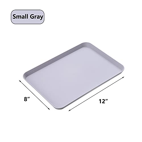 LtyTz 3 Pack 8 x 12 Inch Plastic Tray Blue - Restaurant Grade Non-Slip Tray Excellent for Weddings, Buffets, Birthday, Coffee Table, Kitchen & More