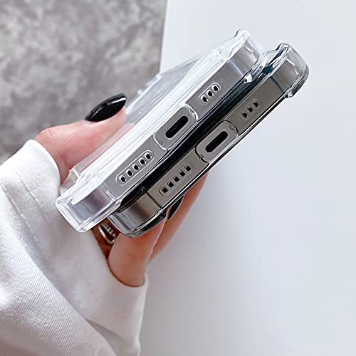 Tuokiou Clear Wallet Phone Case for iPhone 12 Pro Max Upgrade Card Slot Case Slim Fit Protective Soft TPU Shockproof Cover with Cute Card Holder for Apple iPhone 12 Pro Max 6.7 inch (2020) (Green)