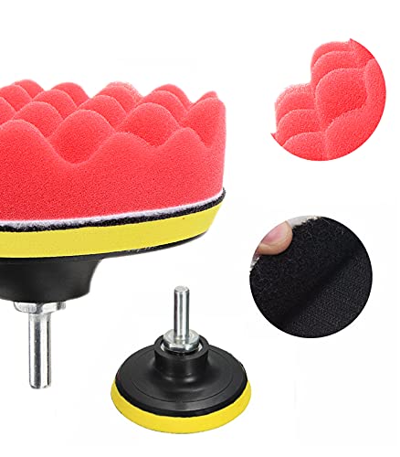 Meraviglie Stella Car Polishing Pads Kit 31 Pcs 3 Inch Foam Buffing Pad with Drill Suction Cups Attachment for Auto Polisher Waxing Sealing Glaze Automotive Care Clear Tools Accessories