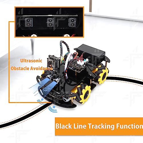 DIGISHUO UNO R3 Project Smart Robot Car Kit with UNO R3,Mecanum wheel | Camera transmission image function | WIFI control function etc. Intelligent and Educational Toy Robotic Kit for Arduino Learner