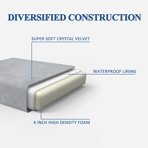 SINWEEK Full Tri Folding Mattress with Storage Bag Foam Topper 4" Thickness Floor Cot Mattress, Guset Bed with Removable&Machine Washable Cover and Lining, CertiPUR-US Certified, Full 54 x 75 Inch