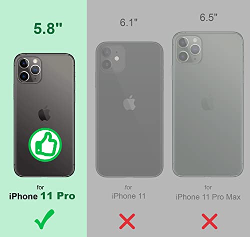 Shields Up Designed for iPhone 11 Pro Case, Minimalist Wallet Case with Card Holder [3 Cards] & Ring Kickstand/Stand, [Drop Protection] Slim Protective Cover for Apple iPhone 11 Pro (5.8 inch) - Clear