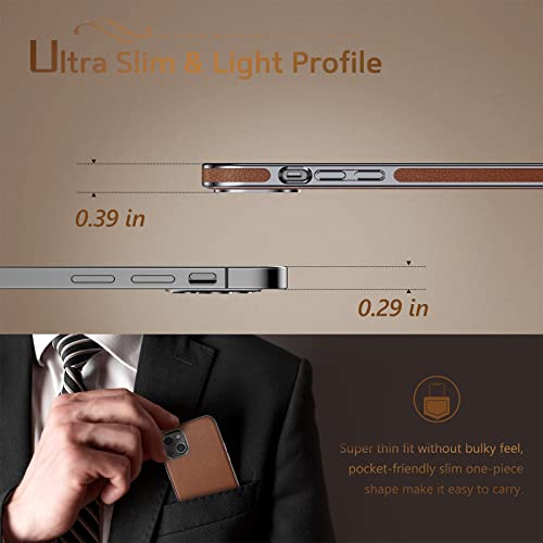 LOHASIC Designed for iPhone 13 Case, Luxury Leather Premium Business Classic Cover Non Slip Soft Grip Protective Men Women Phone Cases Cover Compatible with iPhone 13 6.1" 2021 5G - Brown