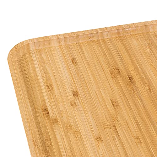 HEIHAK 2 Packs 15.7 x 11.8 x 0.8 Inch Rectangle Bamboo Trays, Decorative Bamboo Serving Platters, Natural Bamboo Serving Tray Wooden Breakfast Tray for Food, Coffee, Fruits, Bread, Cheese